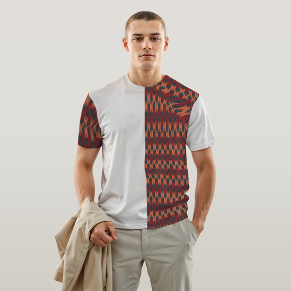 Nepali Dhaka Pattern 1 Design Unisex AOP Tshirt | Kanchuli